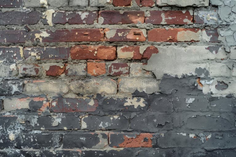 Aging Brick Wall with Peeling Paint Texture Stock Photo - Image of ...