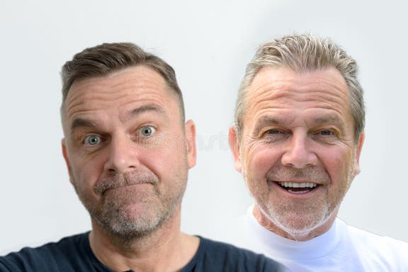 Before and after Aging Comparison Stock Photo - Image of sidebyside ...