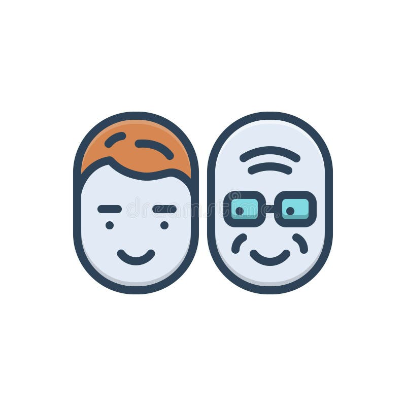 Color Illustration Icon for Aging, Ageing and Young Stock Vector ...