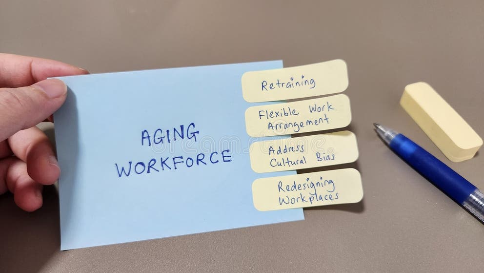 Aging Workforce. Increase in Number of Elderly Workers Stock Photo ...