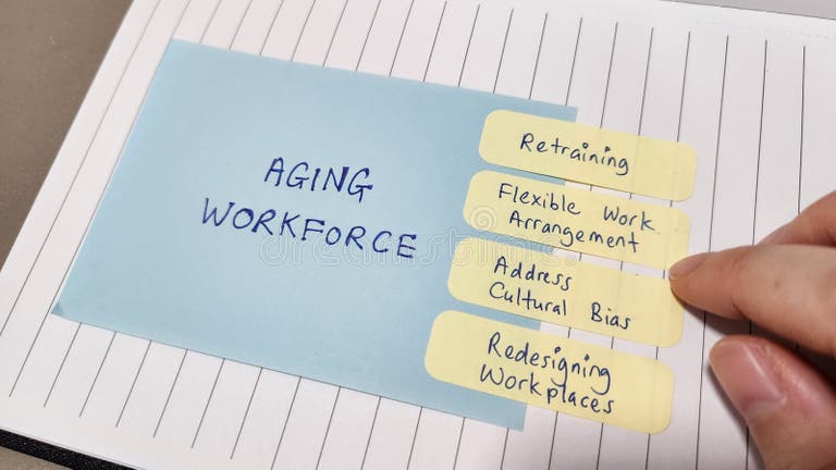 Aging Workforce. Increase in Number of Elderly Workers Stock Image ...