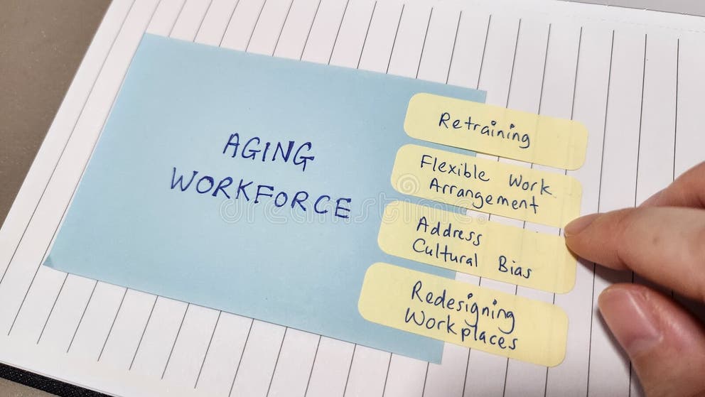 Aging Workforce. Increase in Number of Elderly Workers Stock Image ...