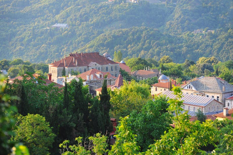 Agio Oros stock image. Image of building, halkidiki, greece - 20239369