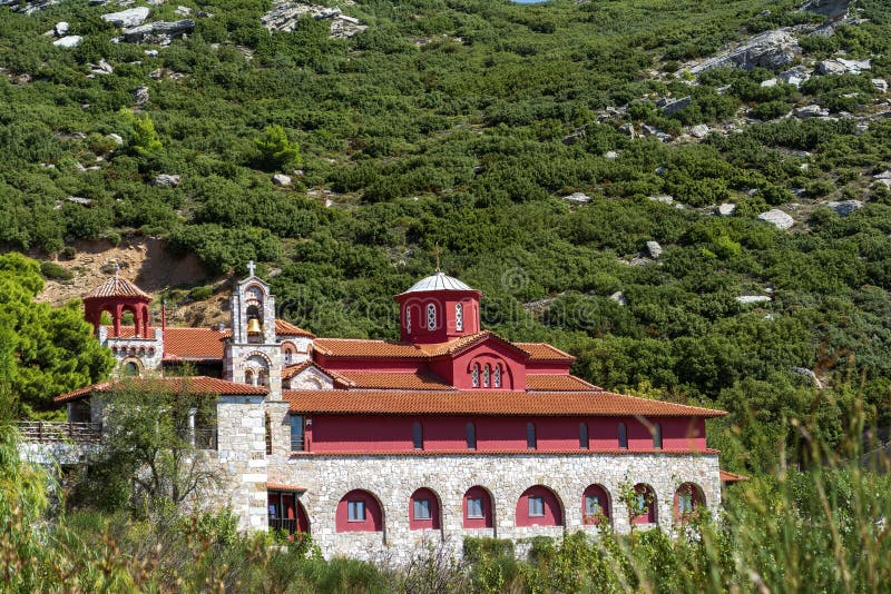 Agiou Panteleimonous Monastery in Penteli, Greece Stock Image - Image ...
