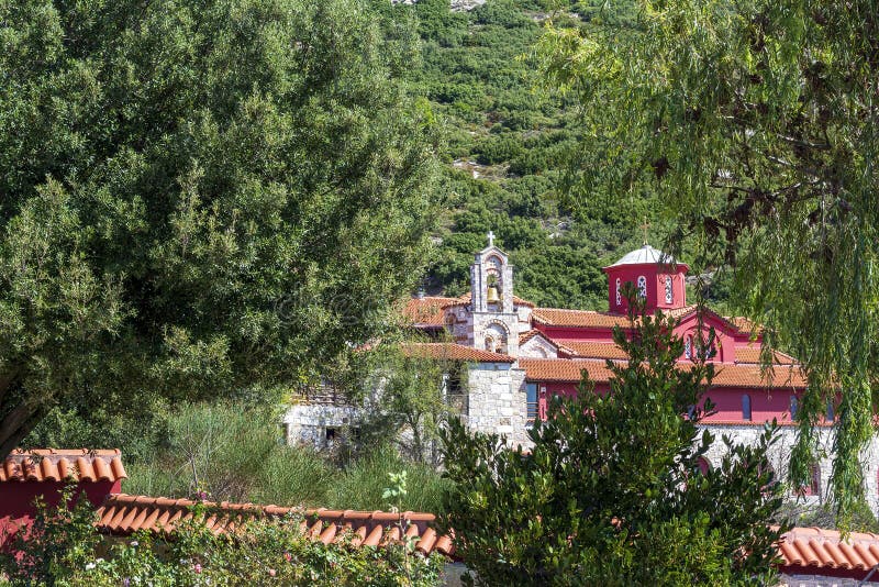 Agiou Panteleimonous Monastery in Penteli, Greece Stock Photo - Image ...