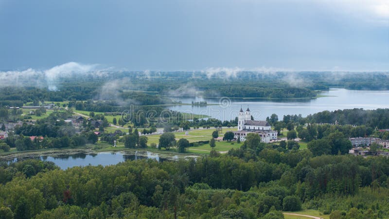 Aglona Basilica and Its Surroundings in the Evening after the Rain ...