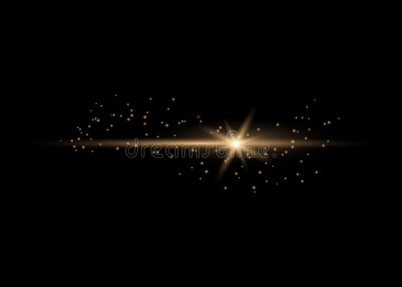 Glow Line of Dust and Golden Stars Stock Vector - Illustration of flash ...
