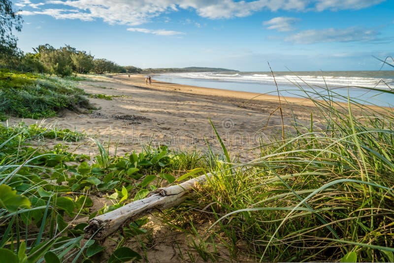 Agnes Water Main Beach in the Summer at Sunset, Australia Stock Photo ...