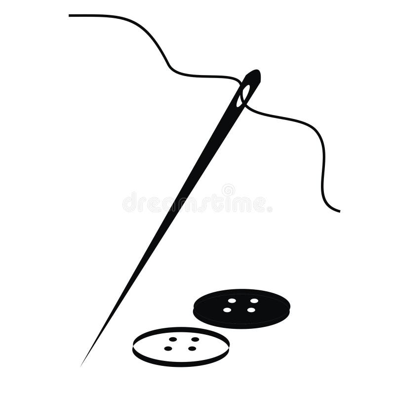 Ago con il filo illustrazione vettoriale. Illustrazione di profilo ...