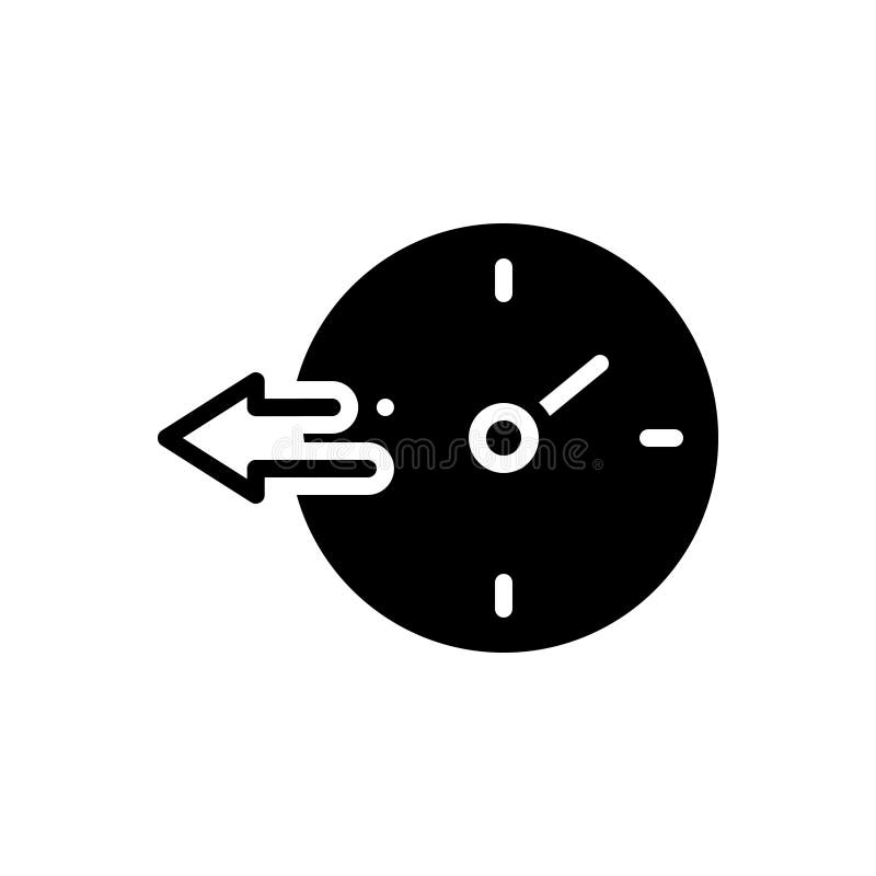 Black Solid Icon for Ago, in the Past and before Stock Illustration ...