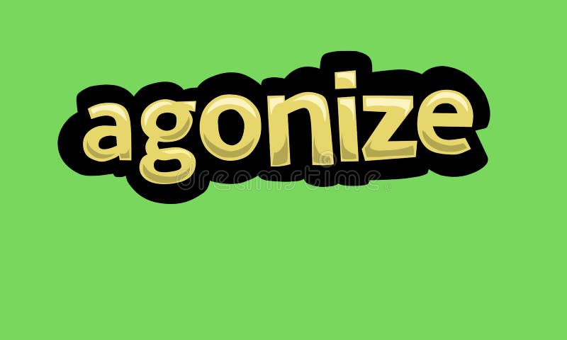 AGONIZE Writing Vector Design on a Green Background Stock Vector ...