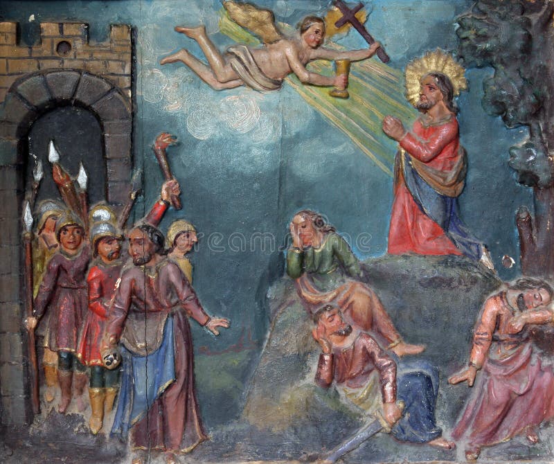 Agony in the garden stock photo. Image of crucify, detail - 91120732