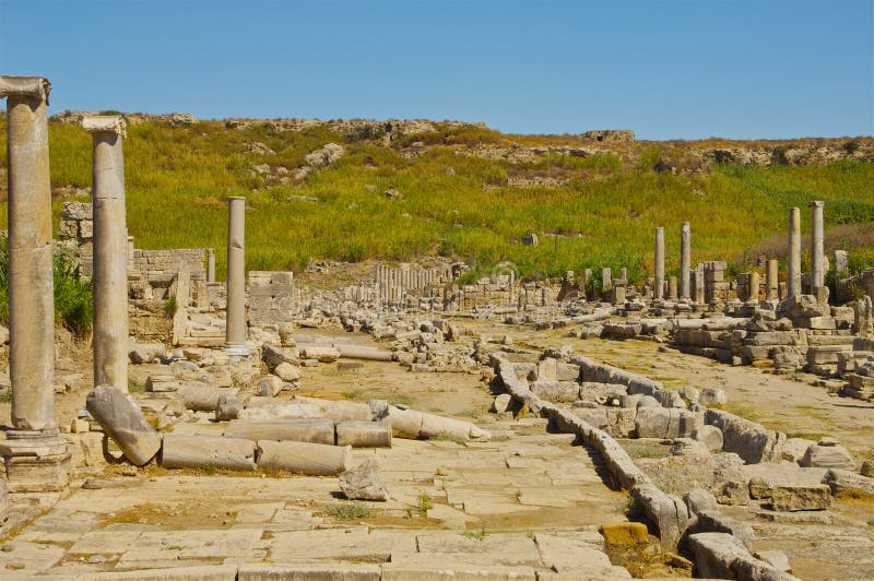 The Agora in Perge Turkey stock photo. Image of europe - 74659218