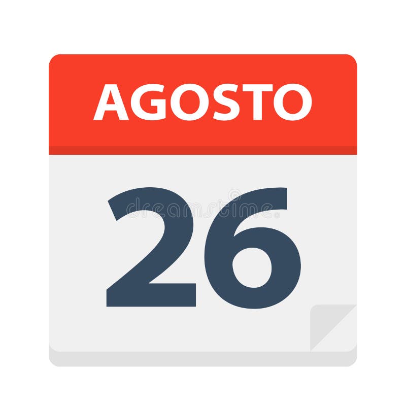 Agosto 1 - Calendar Icon - August 1. Vector Illustration of Spanish ...