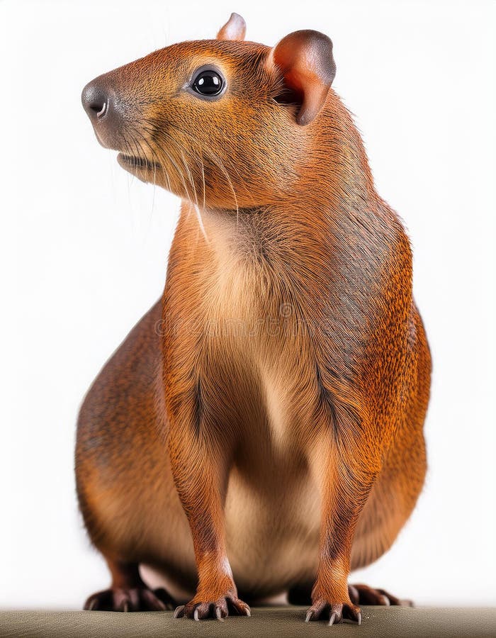 Agouti, Isolated on a White Background Stock Illustration ...