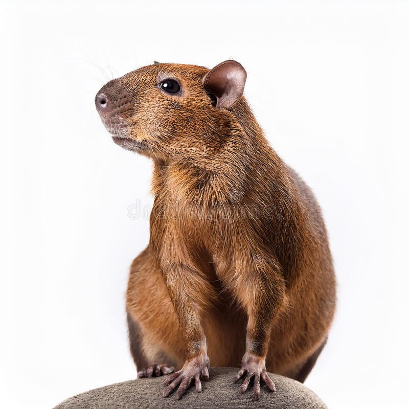 Agouti, Isolated on a White Background Stock Illustration ...