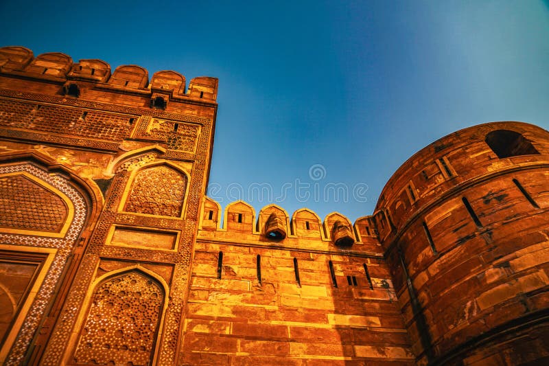 Agra fort gate stock image. Image of site, building - 357073713