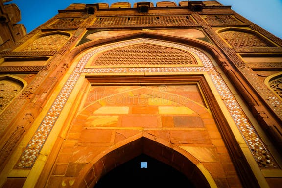 Agra fort gate stock photo. Image of world, stone, attraction - 380100358