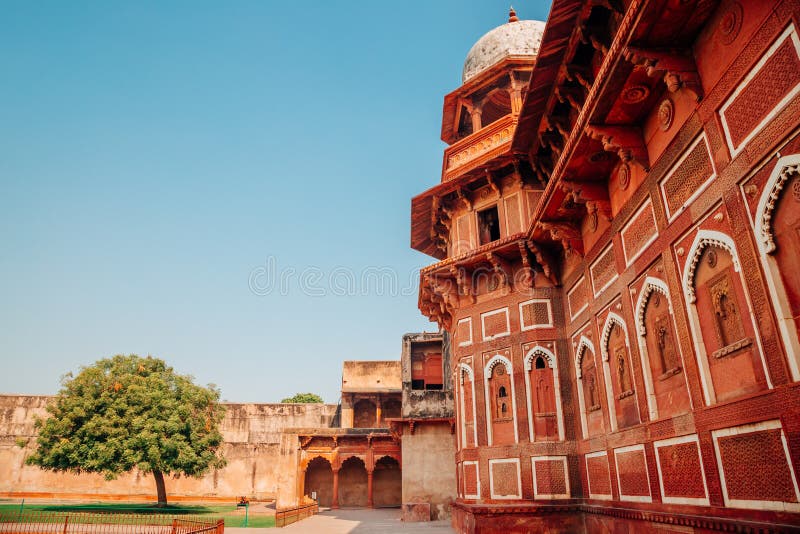 Agra Fort in Agra, India stock image. Image of mughal - 116503689