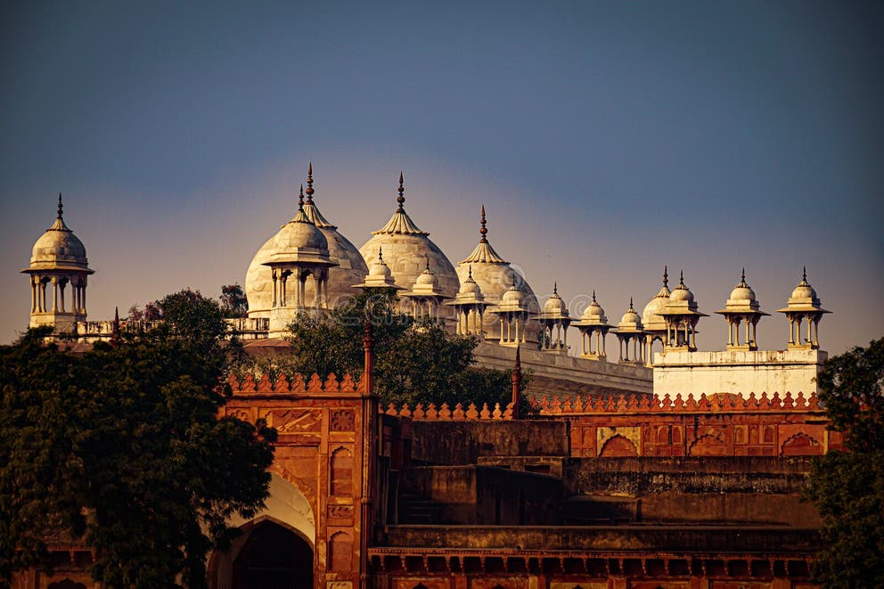 Agra fort outer wall stock image. Image of shadow, decoration - 357074319