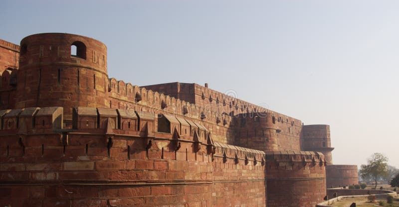 Agra fort walls stock image. Image of power, gate, minarets - 3223197