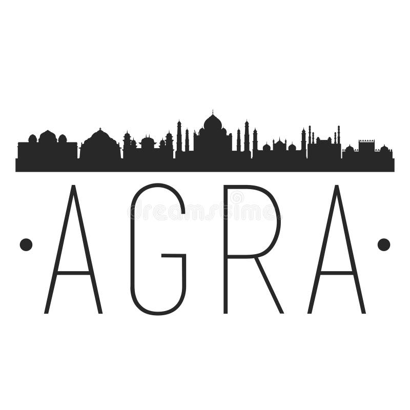 Agra India. City Skyline. Silhouette City. Design Vector. Famous ...