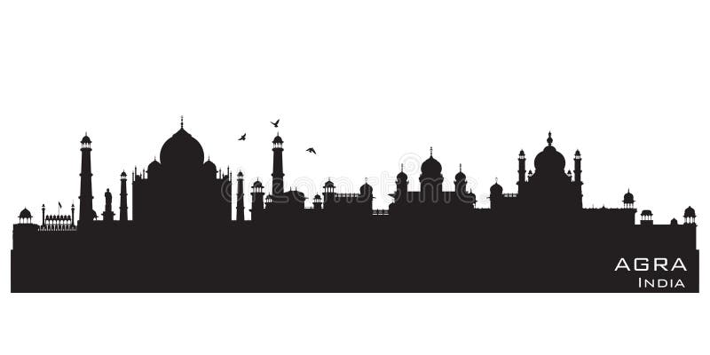 Agra Silhouette Design City Vector Art Stock Vector - Illustration of ...