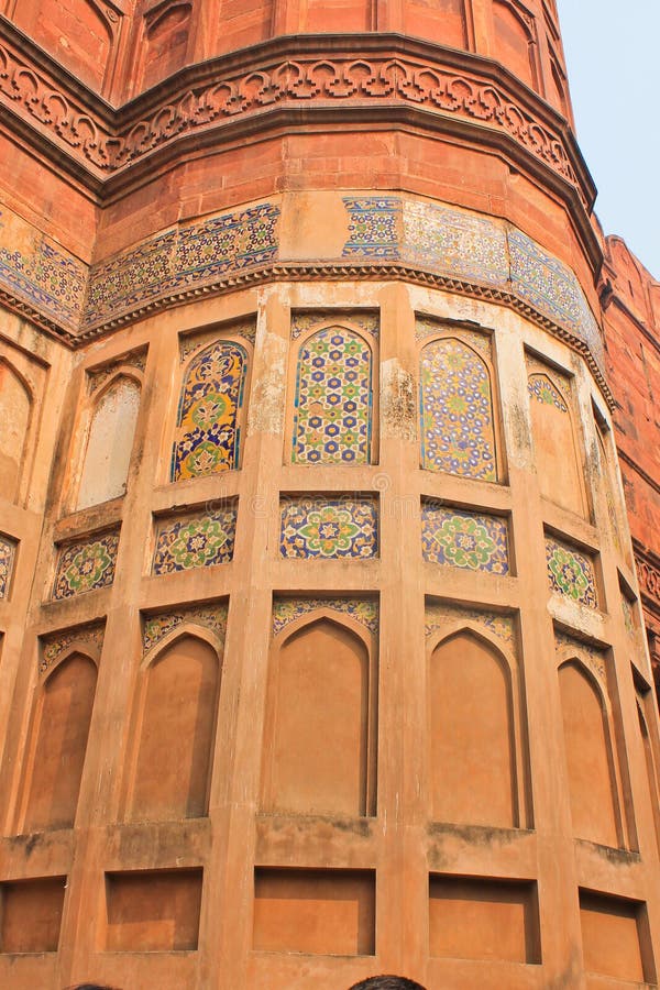 Agra, India, Element of the Building the Red Fort Editorial Image ...