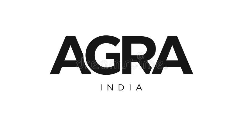Agra in the India Emblem. the Design Features a Geometric Style, Vector ...