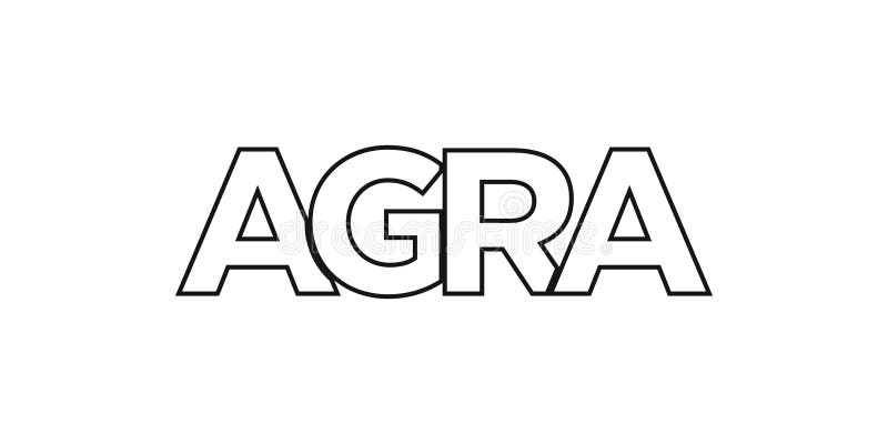 Agra in the India Emblem. the Design Features a Geometric Style, Vector ...