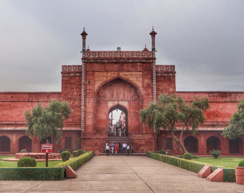 Agra, India - 16 March 2024, Random People in Front of South Gate Exit ...