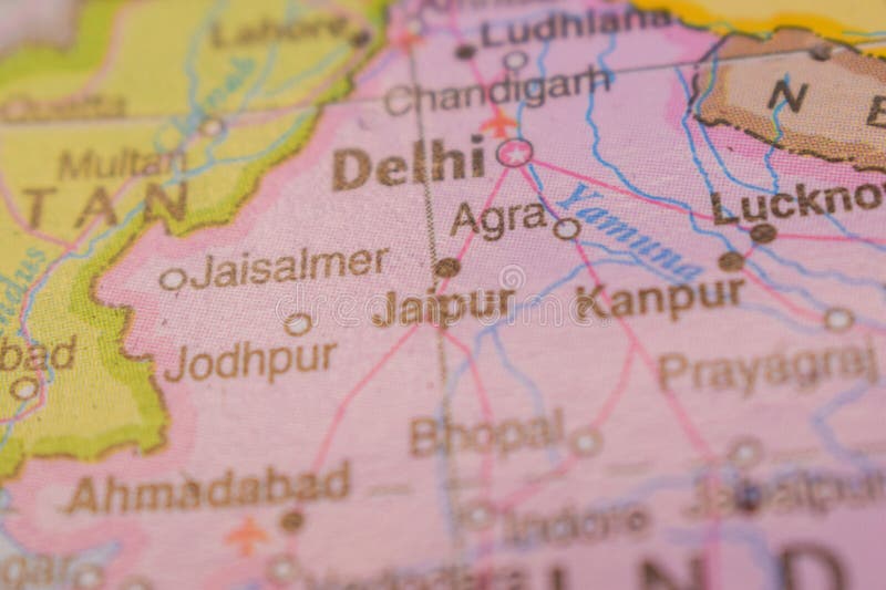 Agra on the World Map Colorful Geo Political Map Stock Image - Image of ...