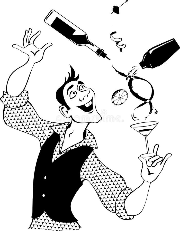 Agrafe-art de barman illustration de vecteur. Illustration du liqueur ...