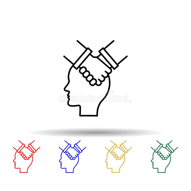 Agree, Handshake, Head Multi Color Style Icon. Simple Thin Line ...