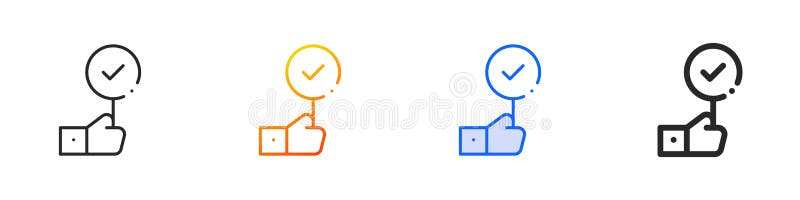 Agree Icon.Thin Linear, Gradient, Blue Stroke and Bold Style Design ...