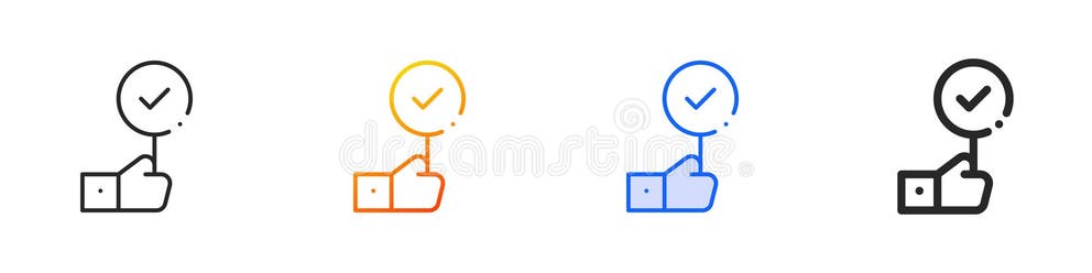 Agree Icon.Thin Linear, Gradient, Blue Stroke and Bold Style Design ...