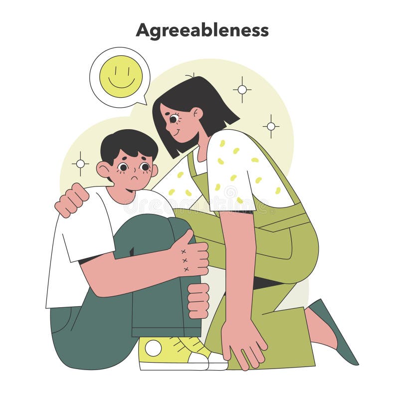 Agreeableness Trait from the Big Five Personality. Flat Vector ...