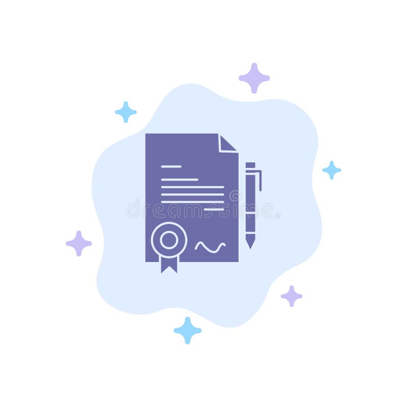 Agreement, Certificate, Done, Deal Blue Icon on Abstract Cloud ...