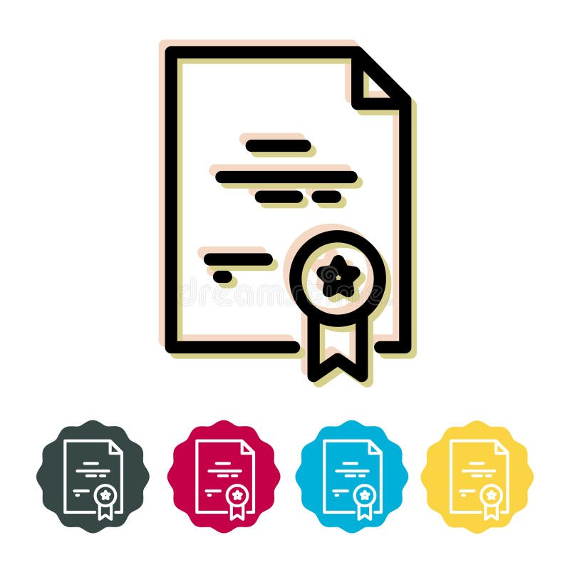Agreement Certificate Icon stock illustration. Illustration of industry ...