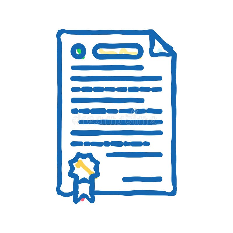 Agreement Document File Icon Doodle Illustration Stock Vector ...