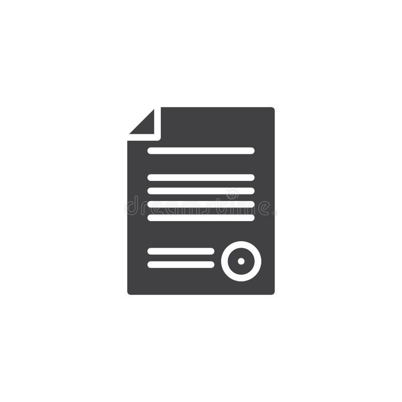 Agreement Document Icon Vector Stock Vector - Illustration of signature ...