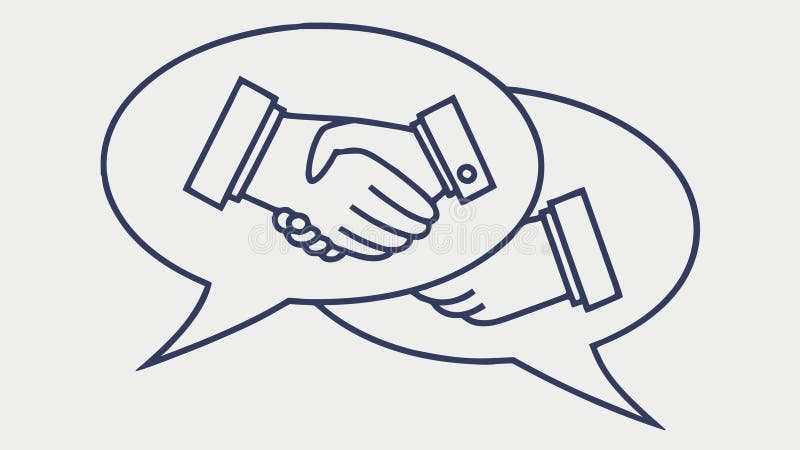 Agreement Handshake Chat, Collaborative Communication Icon, Vector ...