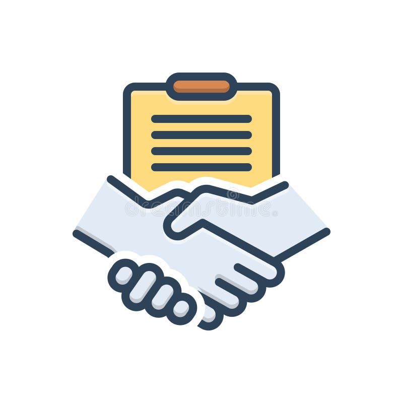 Color Illustration Icon for Agreement, Compromise and Deal Stock ...