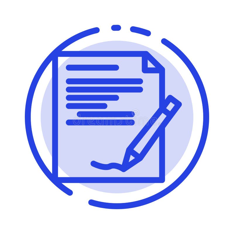 Agreement, Paper, Document, Note, Report Blue Dotted Line Line Icon ...
