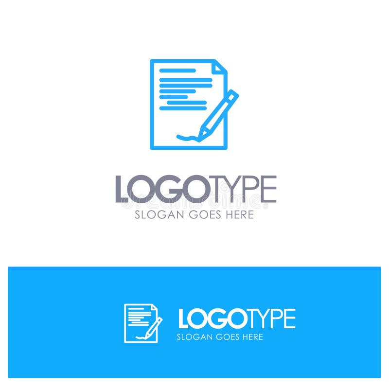 Agreement, Paper, Document, Note, Report Blue OutLine Logo with Place ...