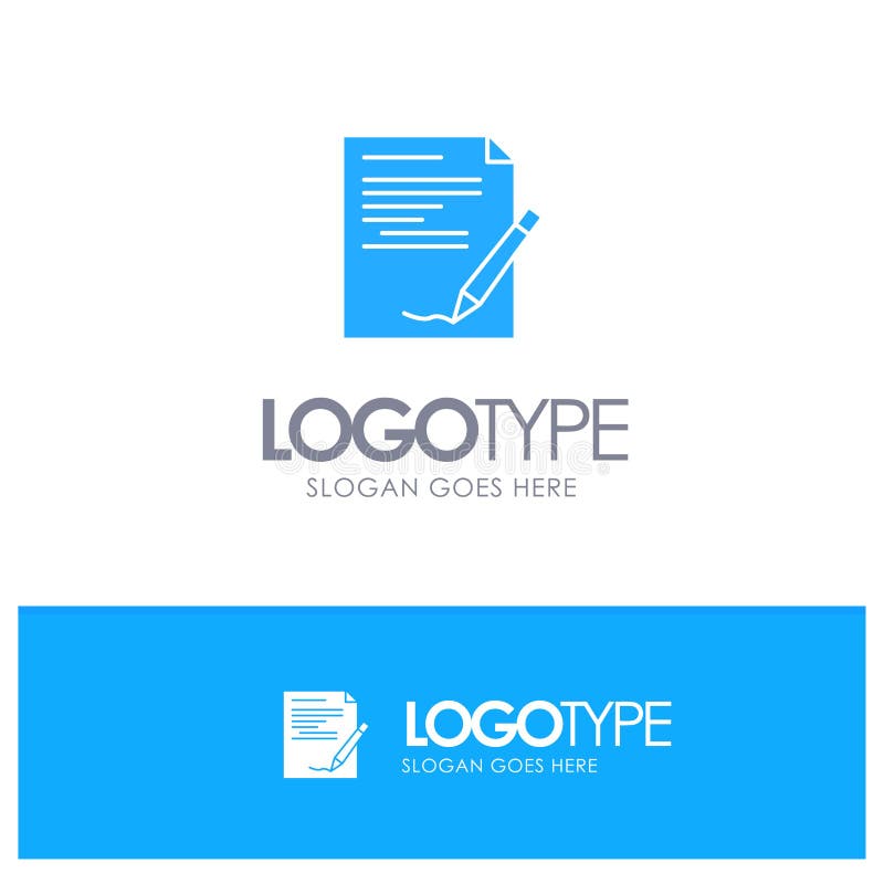 Agreement, Paper, Document, Note, Report Blue Solid Logo with Place for ...