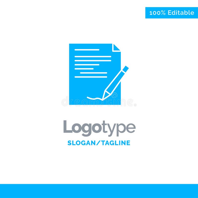 Agreement, Paper, Document, Note, Report Blue Solid Logo Template ...