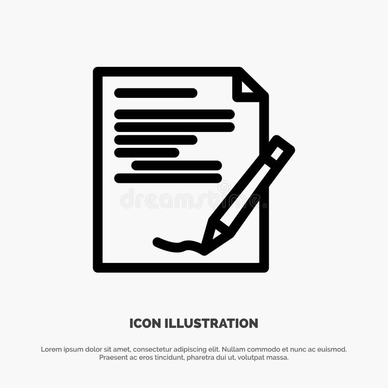Agreement, Paper, Document, Note, Report Line Icon Vector Stock Vector ...