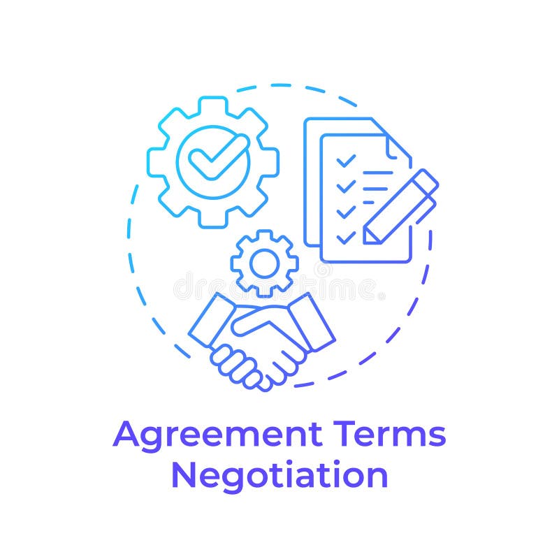Agreement Terms Negotiation Blue Gradient Concept Icon Stock Vector ...