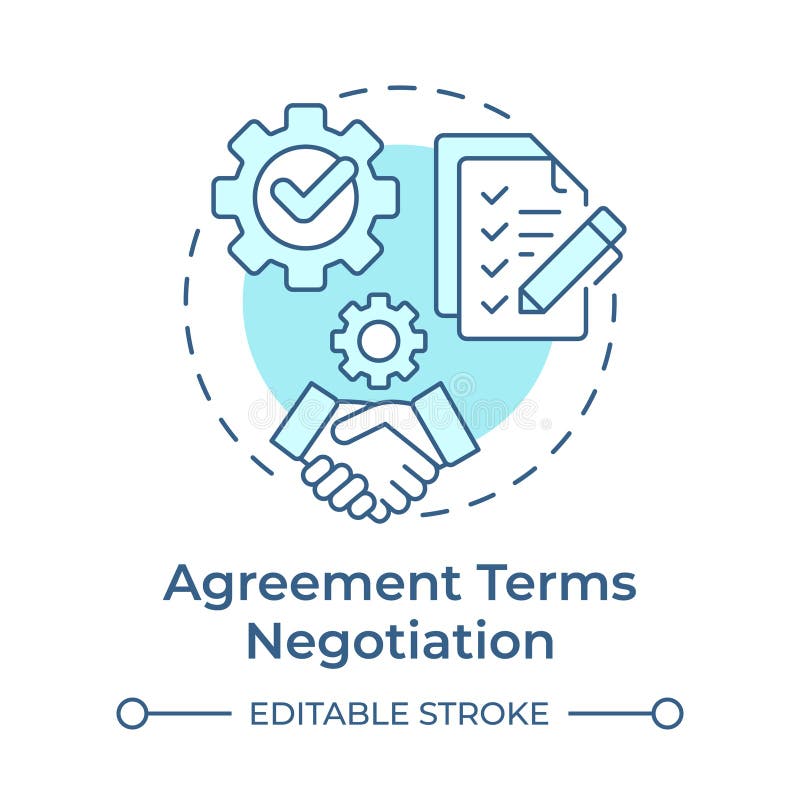 Agreement Terms Negotiation Light Blue Concept Icon Stock Vector ...